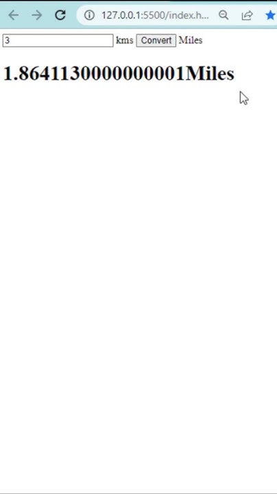 Convert Kilometers To Miles Using JAVASCRIPT #shorts #javascript - YouTube