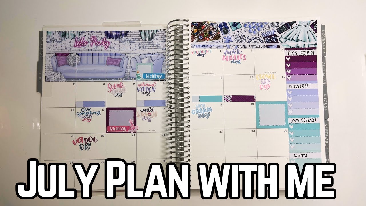 July Monthly Plan with Me | PlannerPixieCo - YouTube