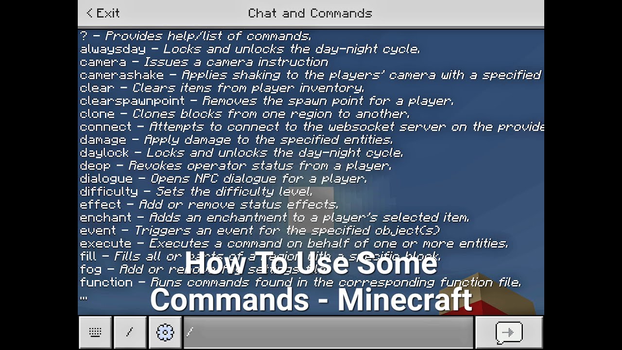 How To use some commands on a chat in Minecraft (NEW YEARS VIDEO 2024 ...