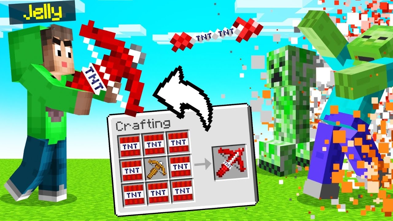 CROSSBOW + TNT ARROWS = OVERPOWRED! (Minecraft) - YouTube