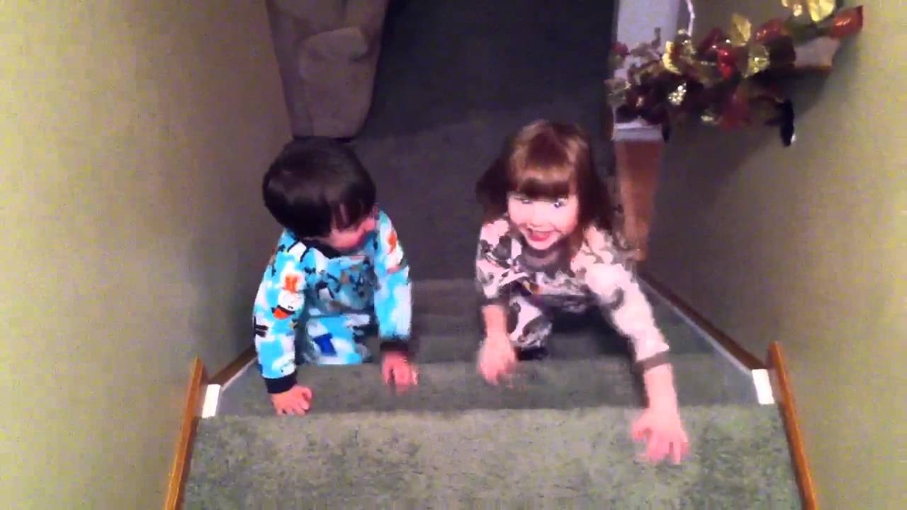 Stair Sledding - YouTube