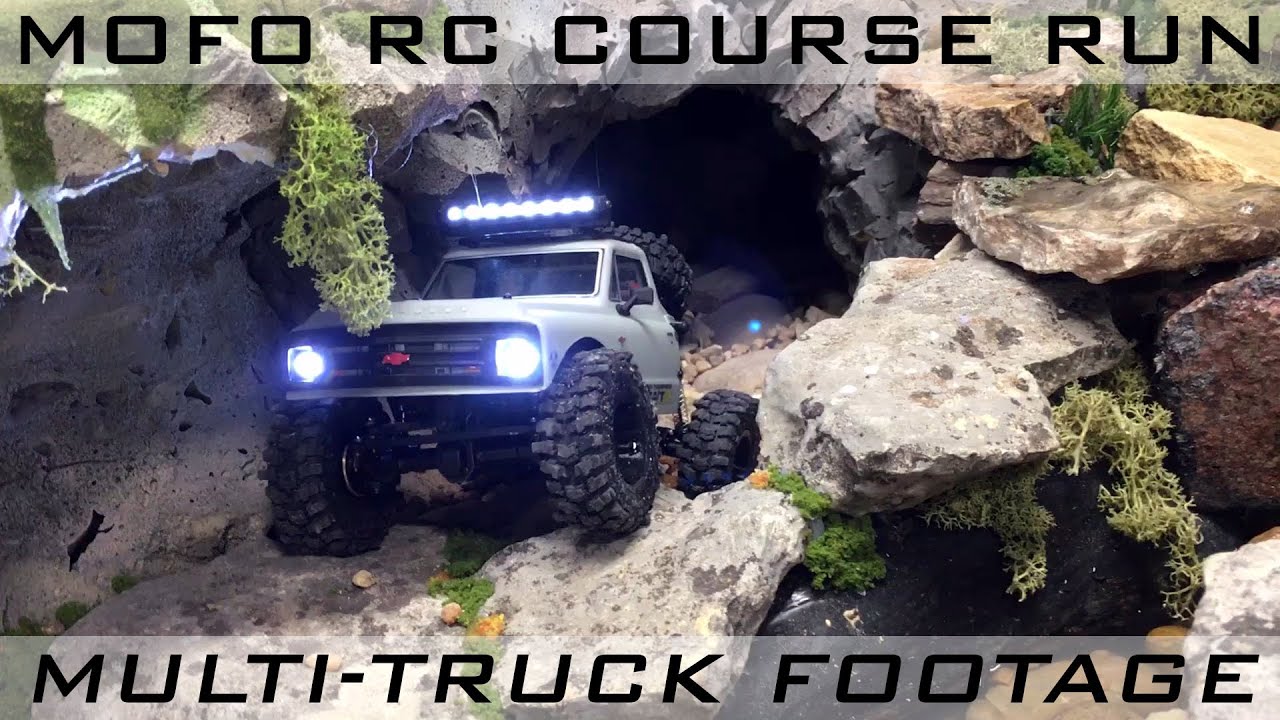 SCX24 - MOFO RC INDOOR COURSE RUN - MULTIPLE TRUCKS - 6X6, 4X4 - YouTube