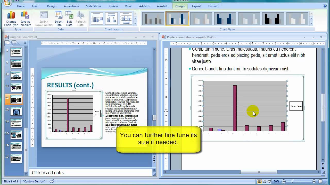 Adding a bar chart to your poster presentation - YouTube