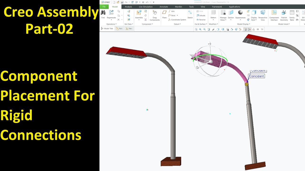 #02 Creo Assembly Design- Component Placement for Rigid Connections ...