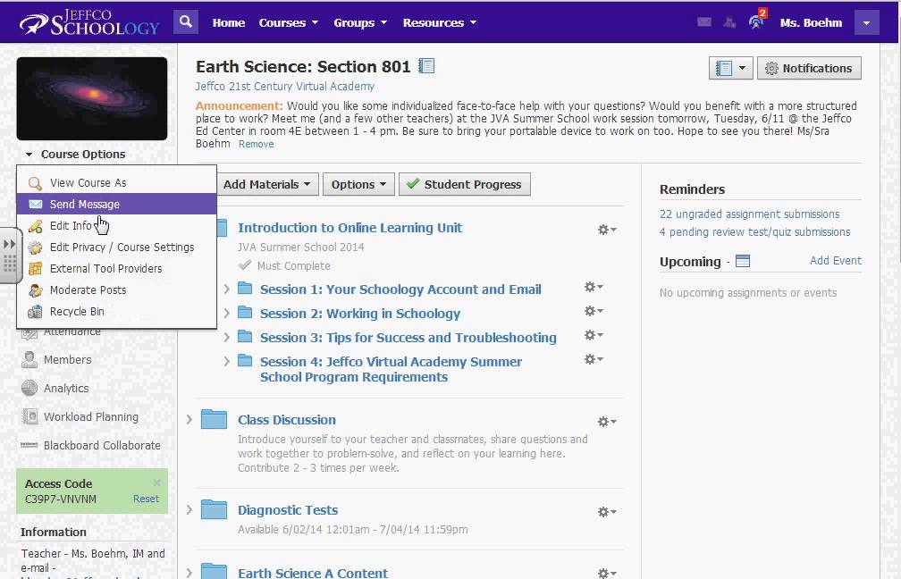parent schoology tutorial summer school - YouTube