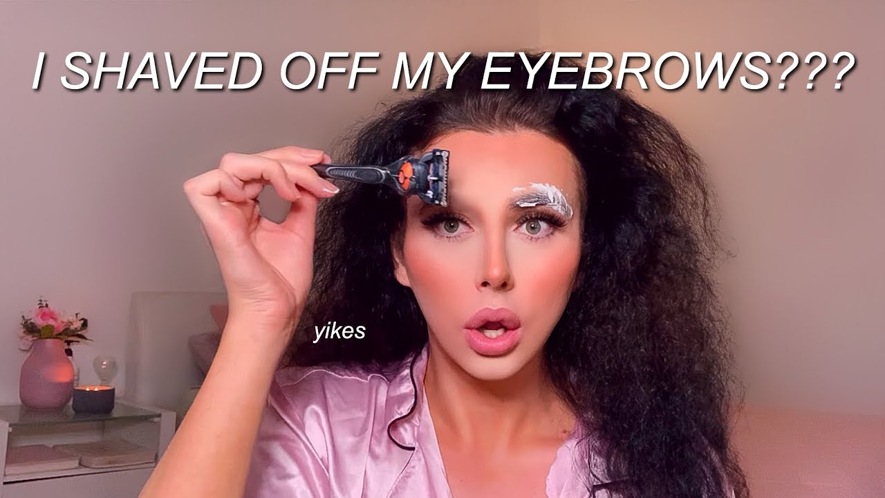 shaving my eyebrows off in quarantine - YouTube