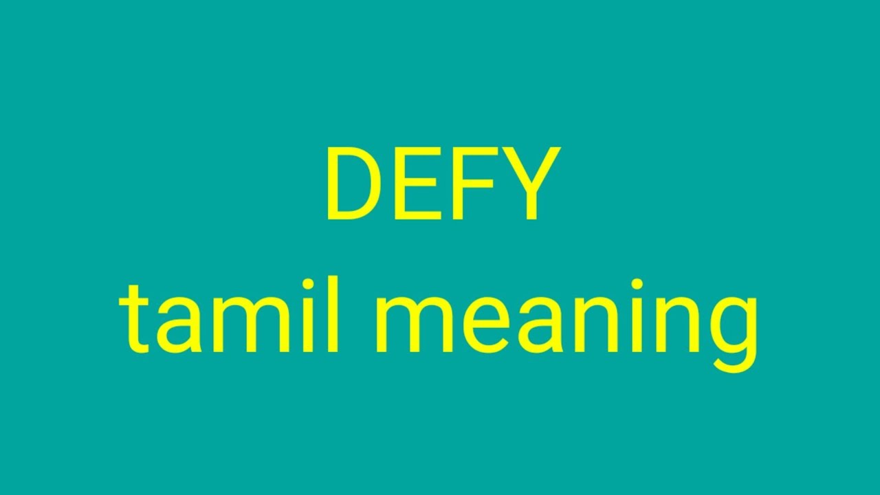 DEFY tamil meaning/sasikumar - YouTube
