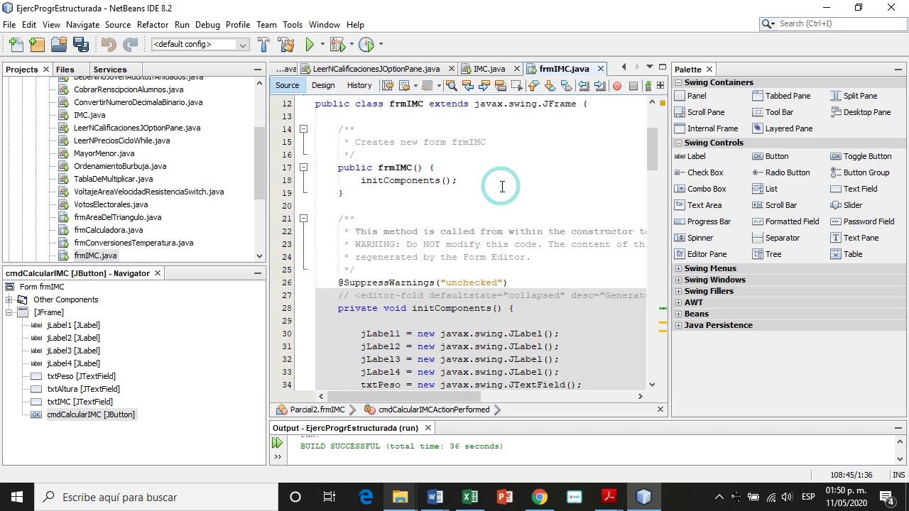 Indice de Masa Corporal con Formularios en Netbeans - YouTube