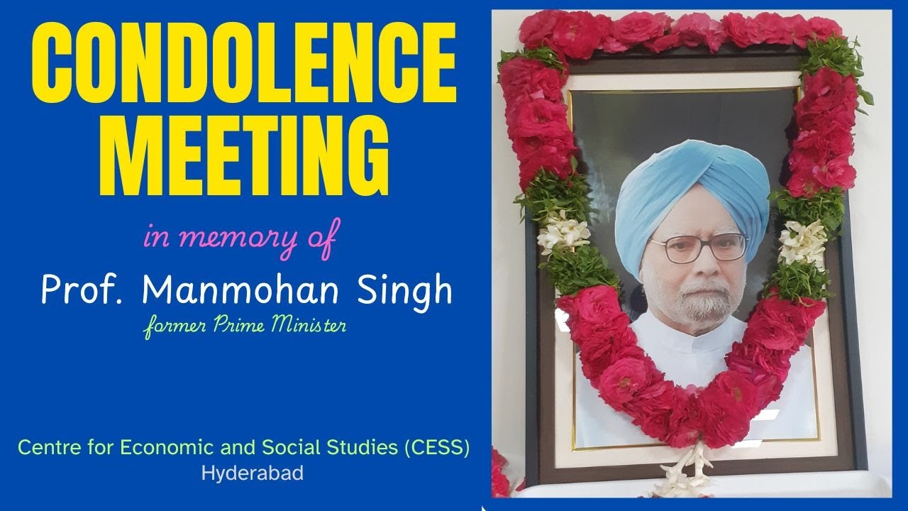 Condolence Meeting in Memory of Prof Manmohan Singh, Former Prime ...