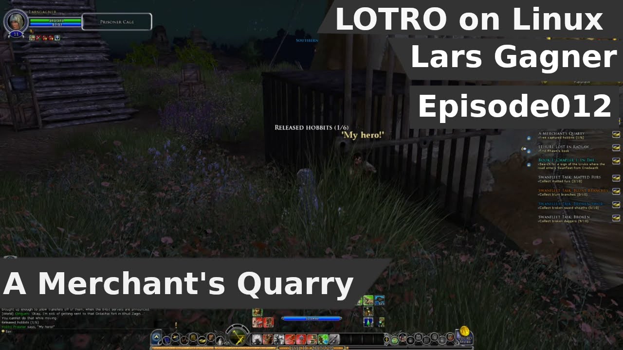 LOTRO on Linux, Episode 012 - Lars Gagner, A Merchant's Quarry. - YouTube
