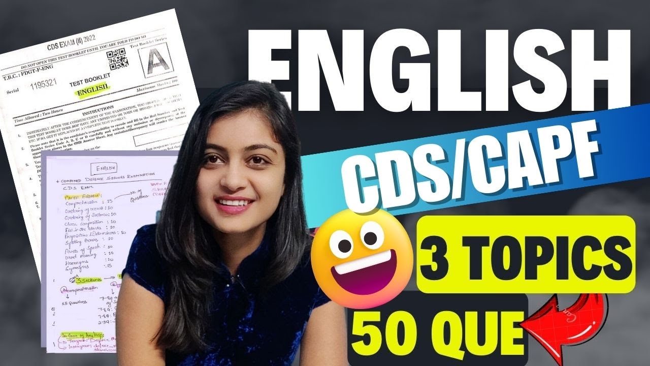 CDS English - 3 Most Scoring Topics | Direct 50 questions from 3 Topics ...