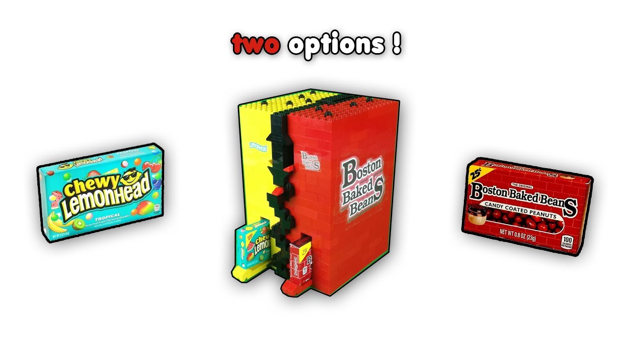 Lego 2 OPTIONs Candy Machine || Lemonheads & Boston Baked Beans - YouTube