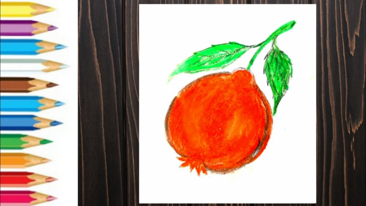 Pomegranate drawing for kids//how to draw dalim step by step # ...