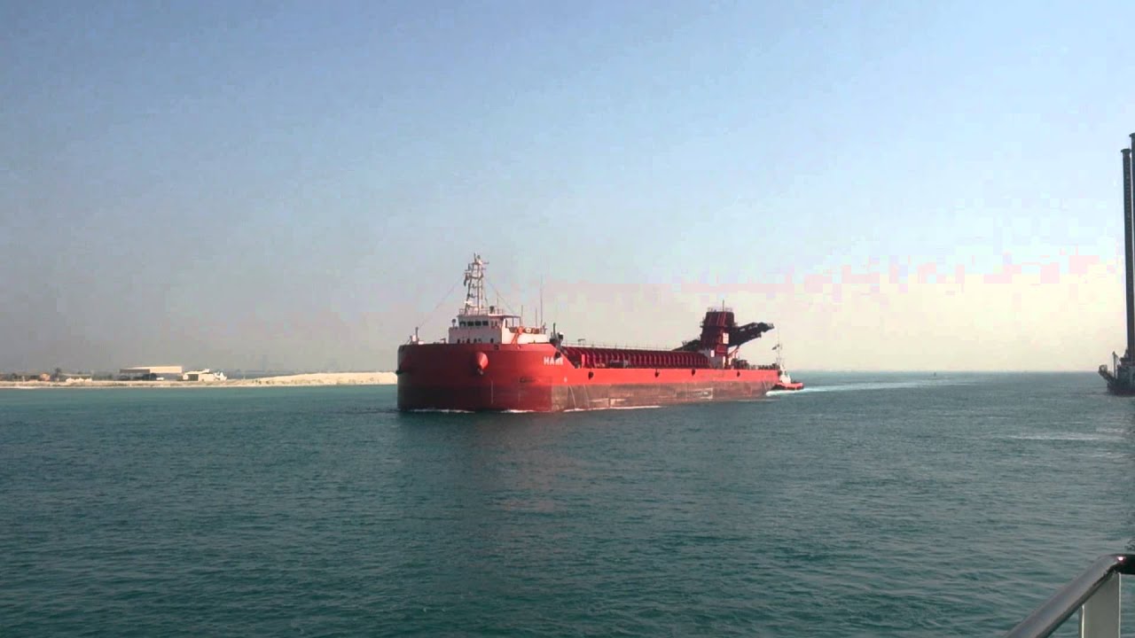 Barge HAWK underway at MUSAFFAH Channel seen from Tug SWYHAN1 - YouTube