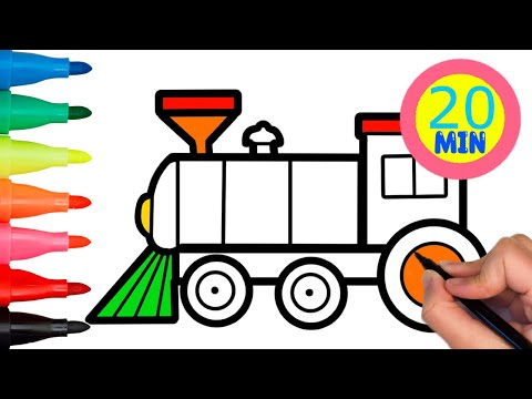 🚂✏️ 25 Min DRAW and LEARN: Train, Truck and more art for KIDS 🎨
