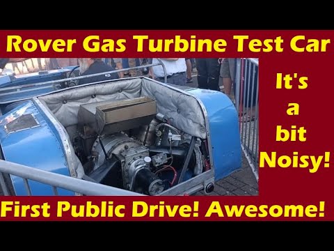 Check out the Rover Gas Turbine car running and driving. First time in ...