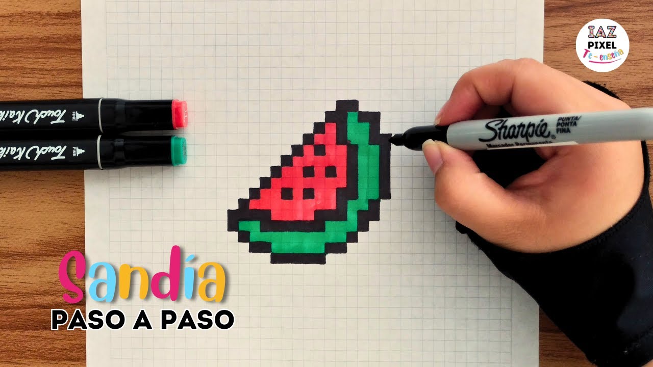 Como pintar una SANDÍA en PIXEL ART – Tutorial paso a paso #sandía ...