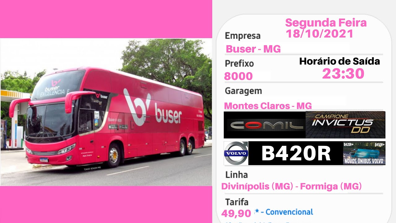 Linha - Divinópolis(MG) - Formiga (MG) - Viação Buser - Comil Invictus ...