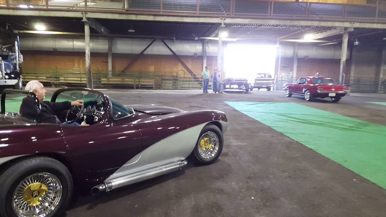 Rat rod ford with a Detroit 2 stroke v8 diesel & cars leaving the show ...