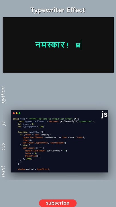 The Smoothest Typewriter Effect Using Just HTML, CSS & JS! 😍 - YouTube