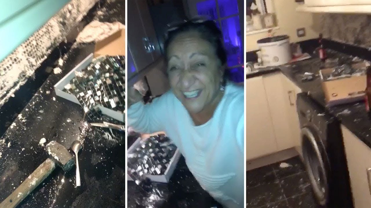 Drunk Mans Hilarious Kitchen Tile Fail - YouTube