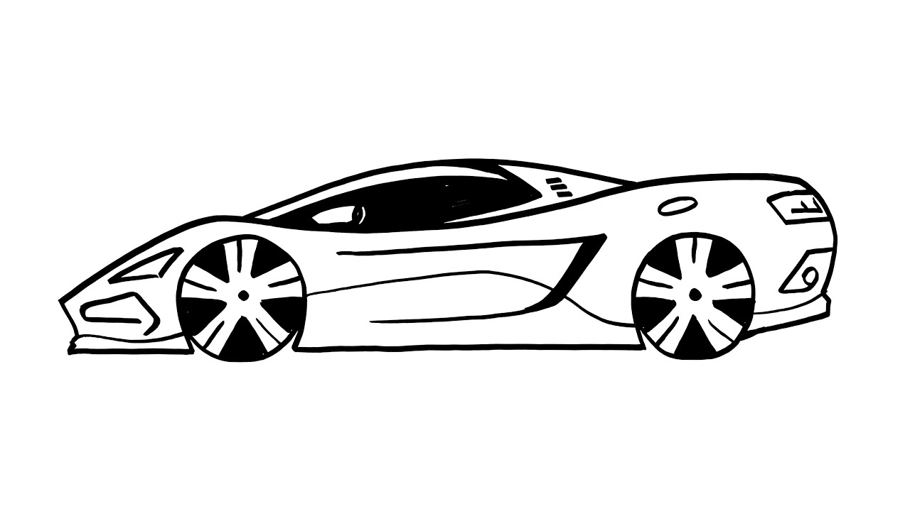 How To Draw Super Sports Car - Sport Car Drawing Step by Step - Race ...