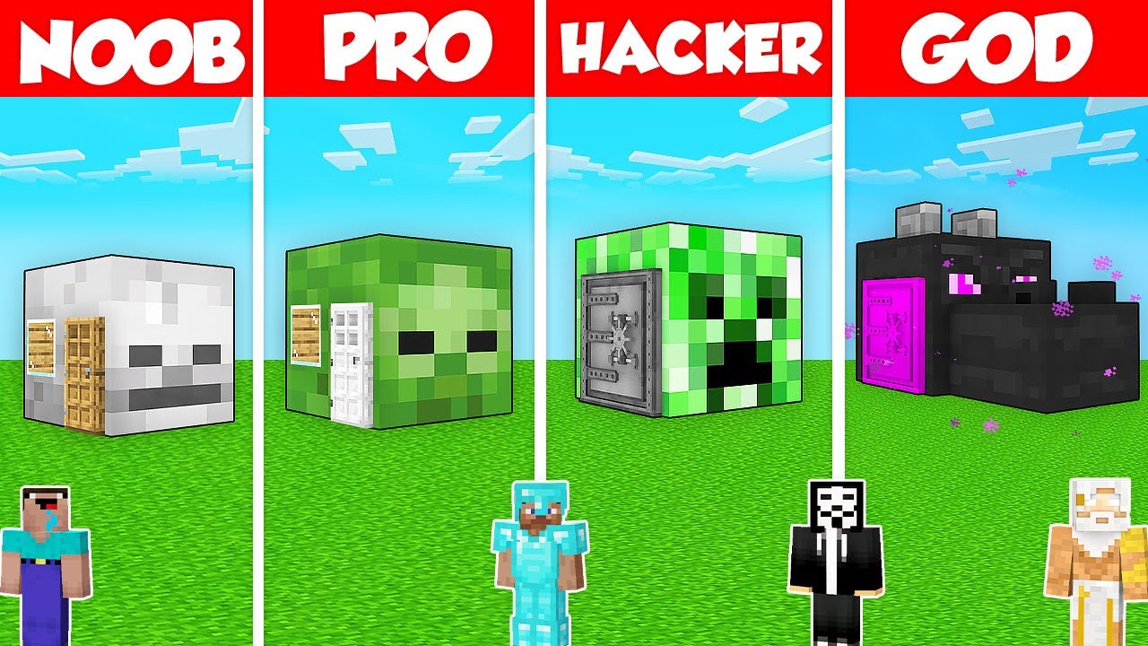 INSIDE MOB HEAD HOUSE BUILD CHALLENGE - Minecraft Battle: NOOB vs PRO ...