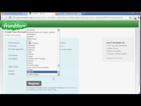 how to sign up for a friendster profile - YouTube