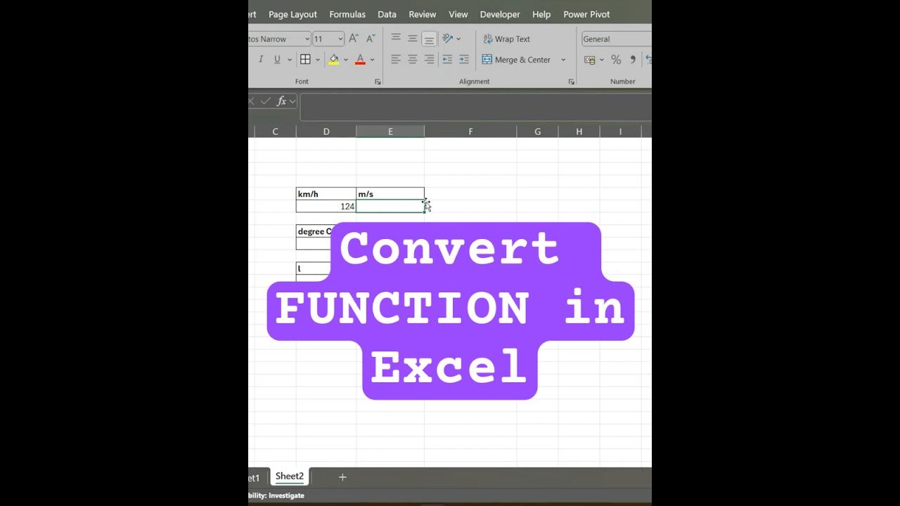 Convert Function in Excel - YouTube