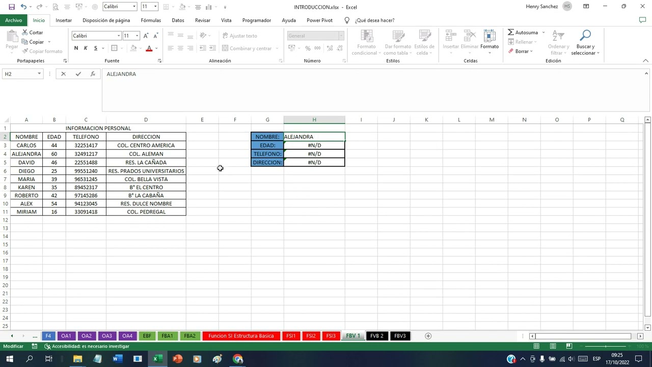 ESTRUCTURA DE FORMULA BUSCARV - YouTube
