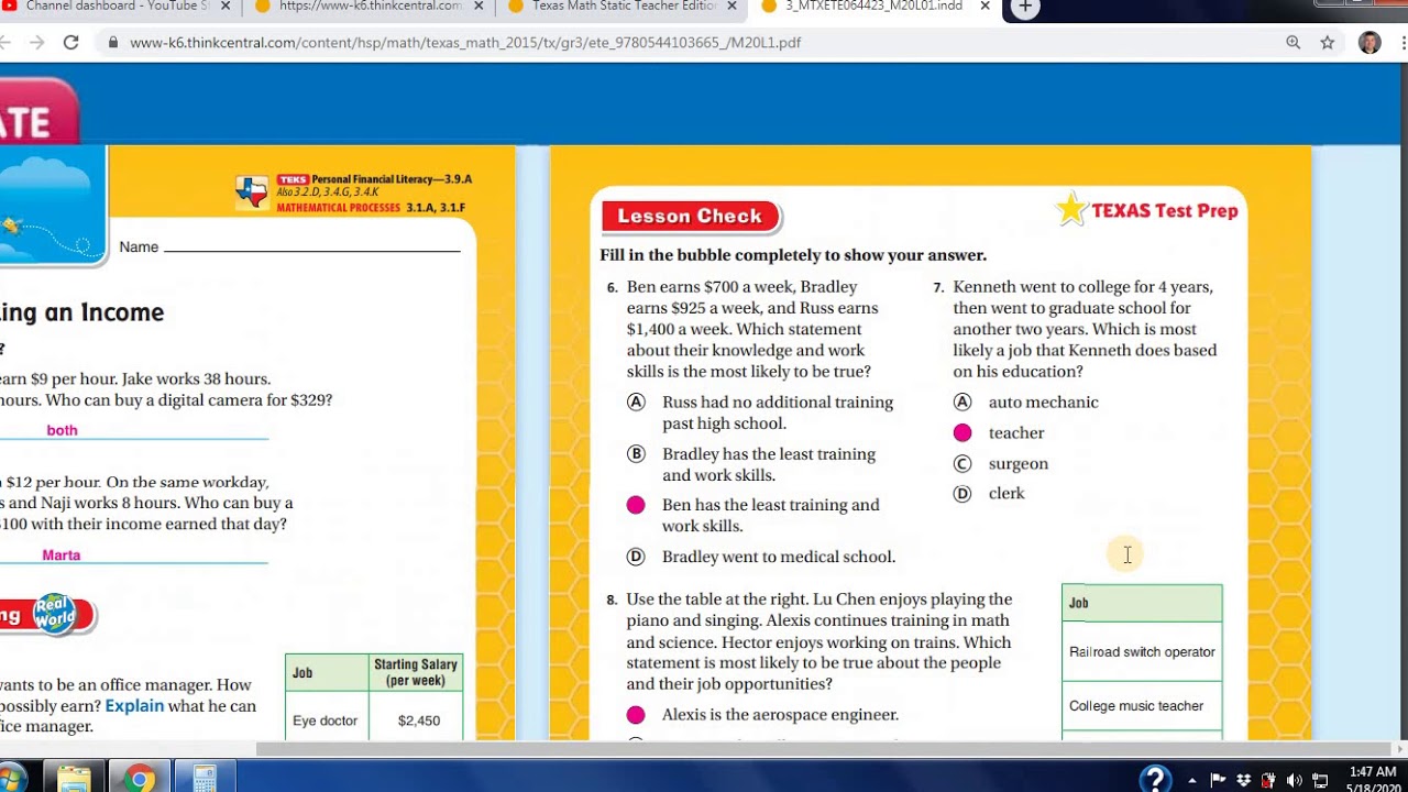 20 1 Go Math Homework Review - YouTube