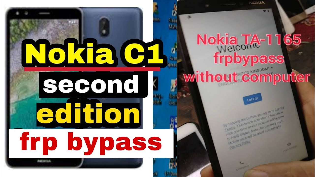 Nokia C1 TA-1165 frpbypass without computer. google account remove # ...