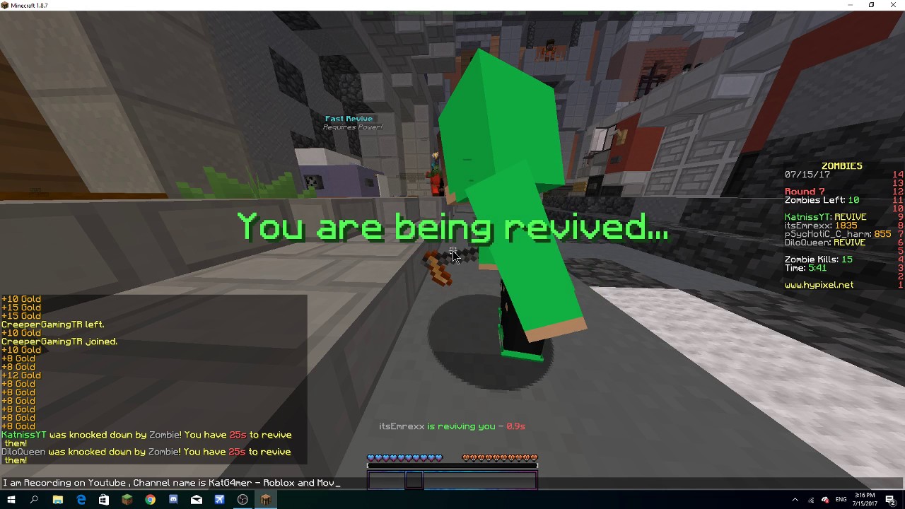 Minecraft Hypixel - Zombies PTL Game {1} - YouTube