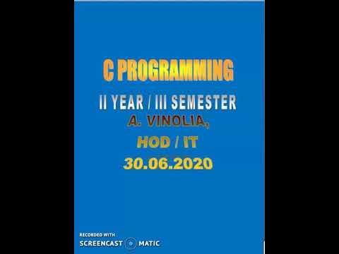 INTRODUCTION TO C PROGRAM - ONLINE CLASS - YouTube