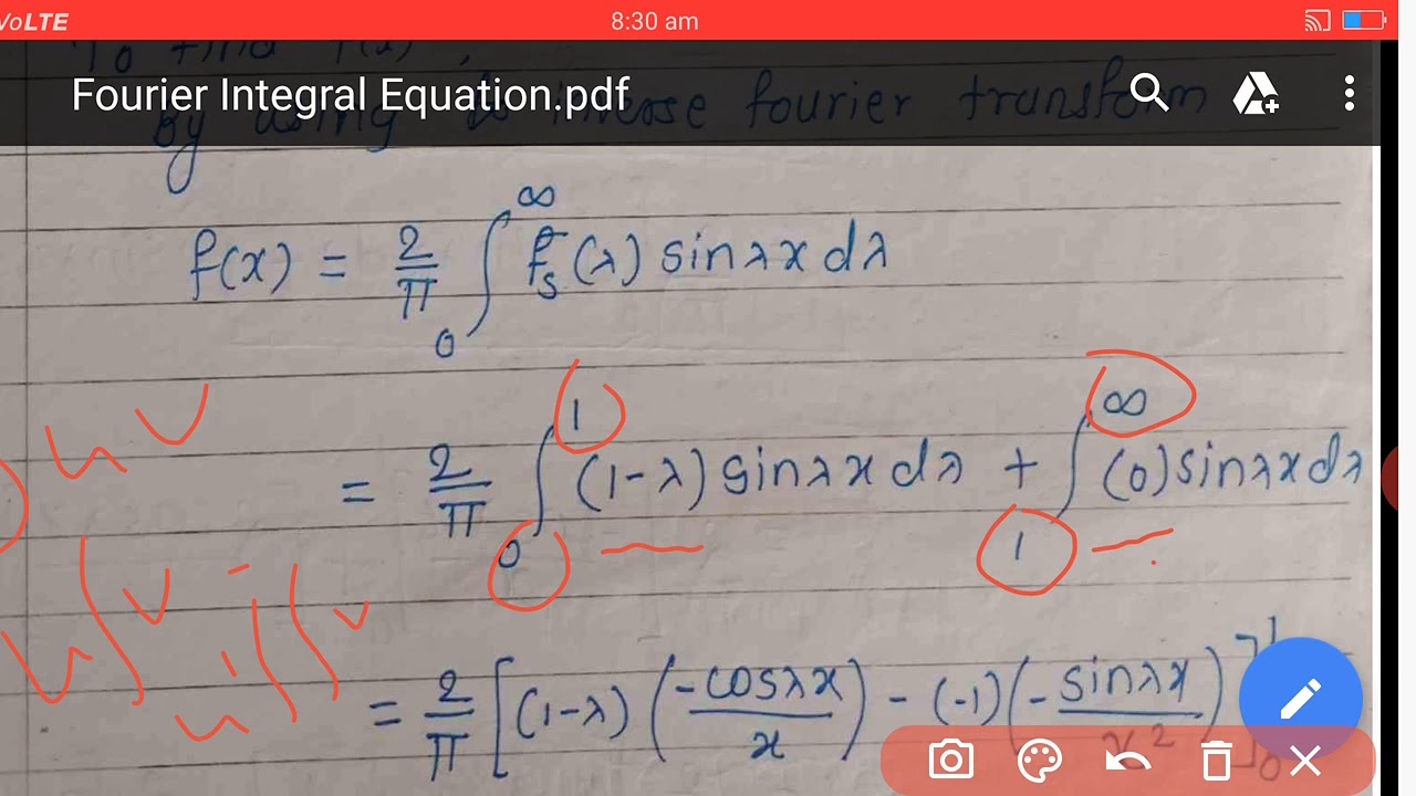 Fourier Integral Equation - YouTube