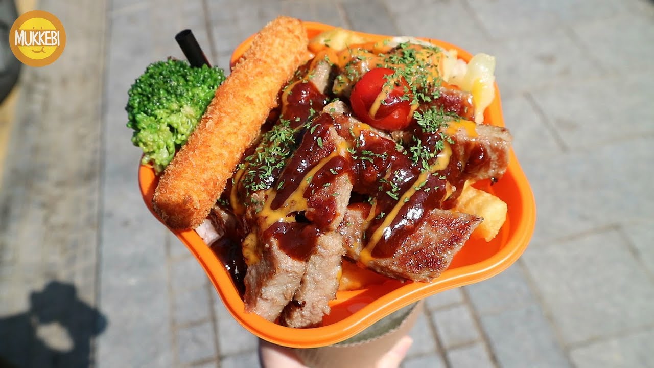 전주 한옥마을 │ 전각살 스테이크 │ Beef Shoulder Clod Steak │ 한국 길거리 음식 │ Korean ...