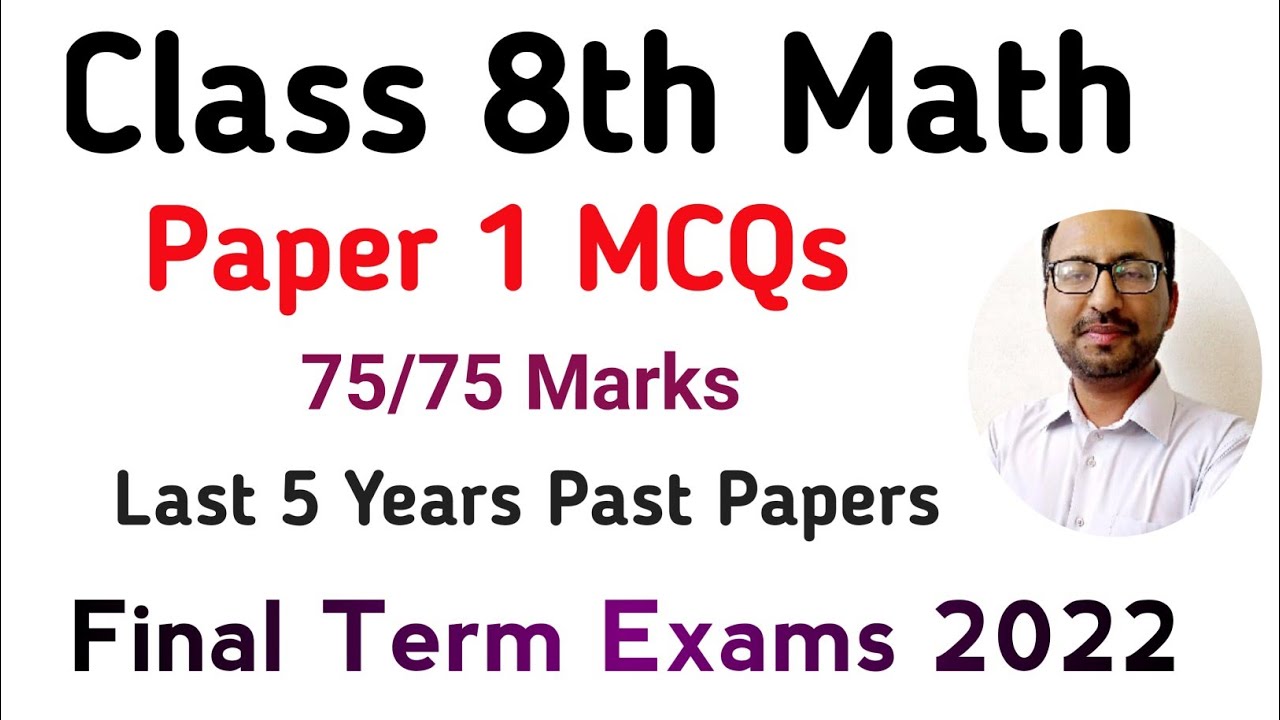 Class 8 Math Question Paper PTB I Board Exams MCQs Questions I Past ...