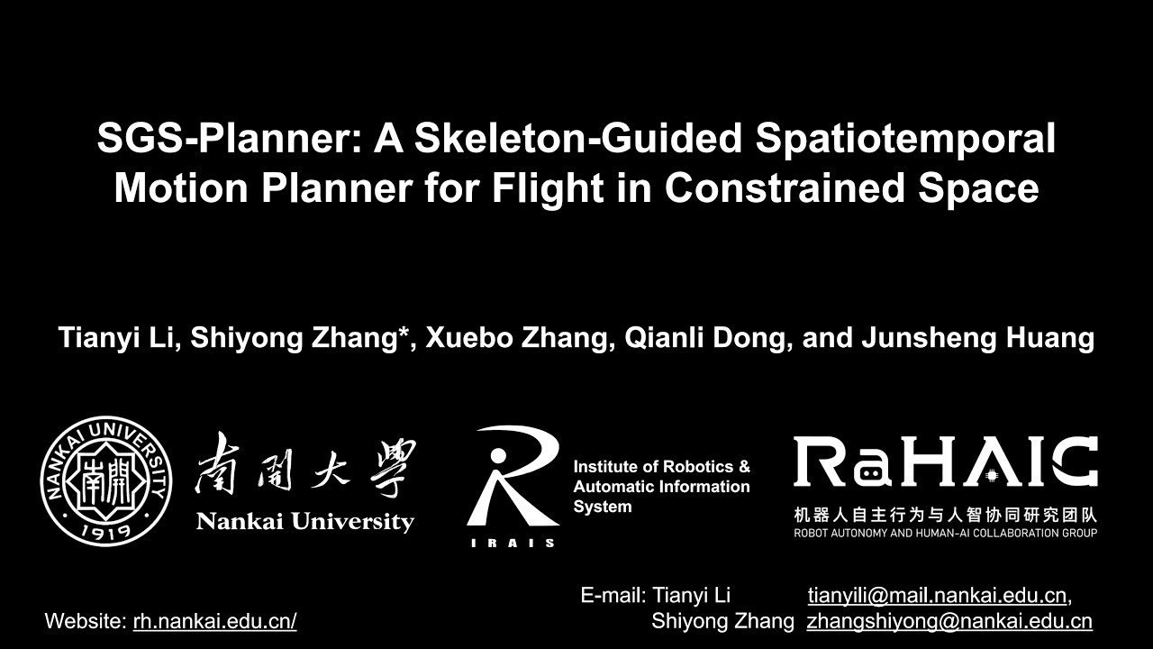 SGS-Planner: A Skeleton-Guided Spatiotemporal Motion Planner for Flight in Constrained Space ...