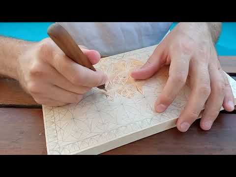 Zencarving | Chip carving of a basswood plate - YouTube