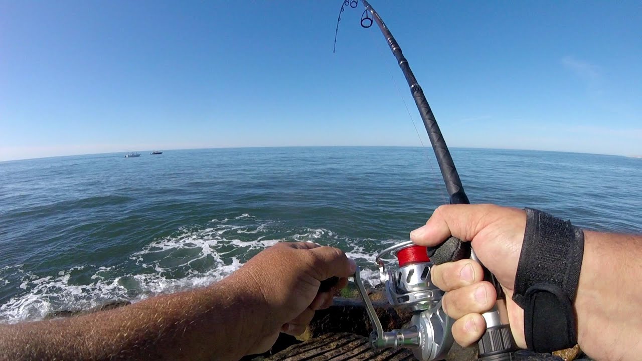 Long Island Jetty Fishing for Blues - YouTube