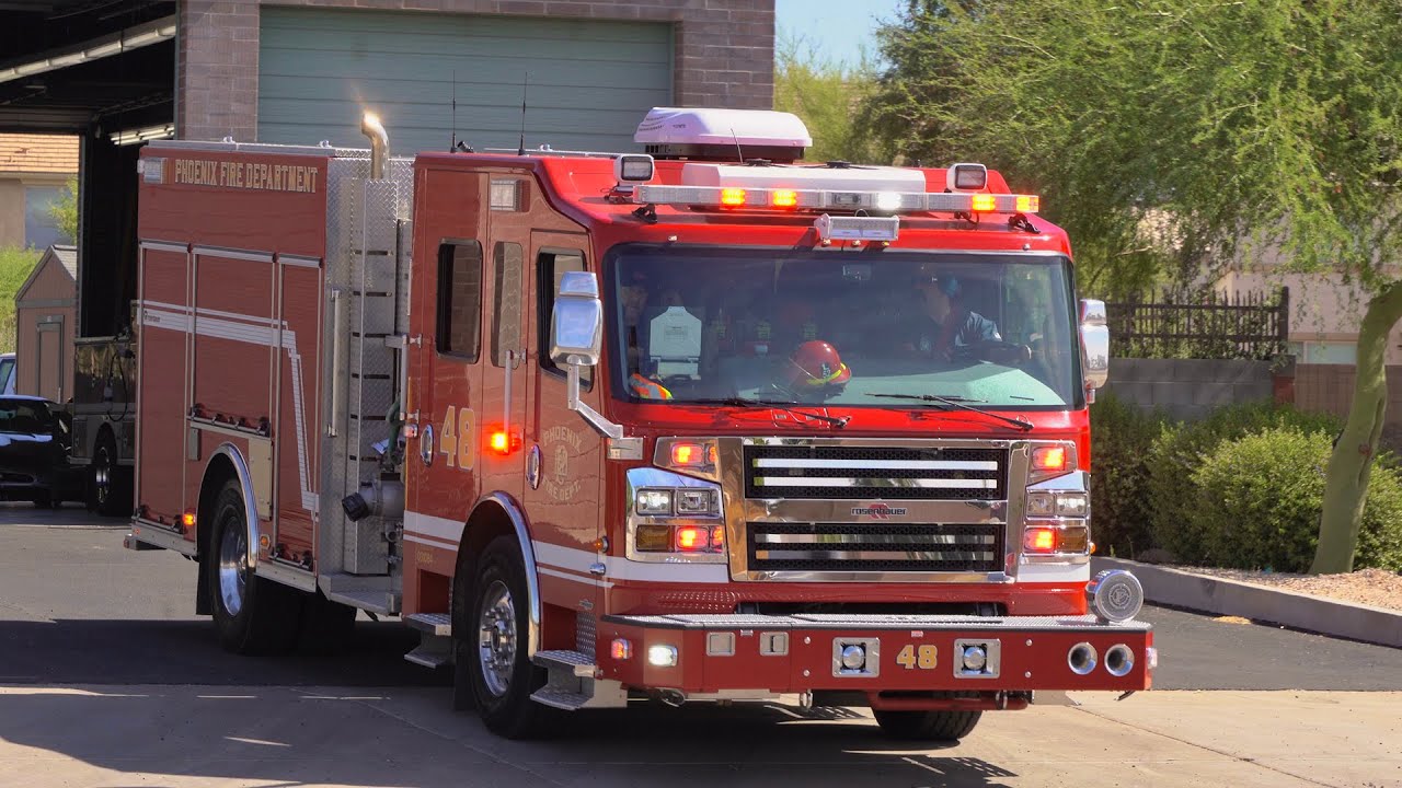 *Q & Horn* Phoenix Fire Dept. Engine 48 responding - YouTube