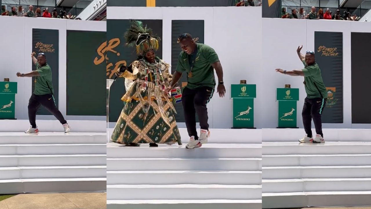 Springboks’ Trevor Nyakane brings the dance moves home - YouTube