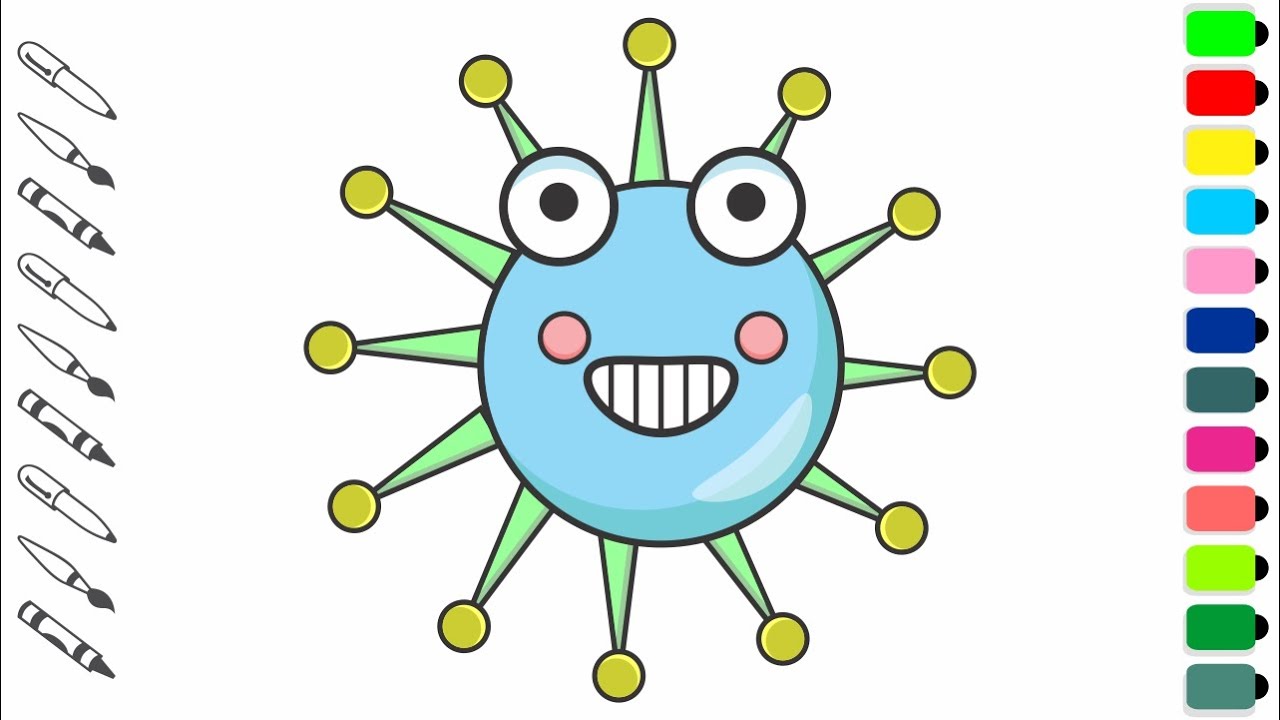 Virus Cartoon Drawing | CorelDraw Tutorial | Cartoon Drawing - YouTube