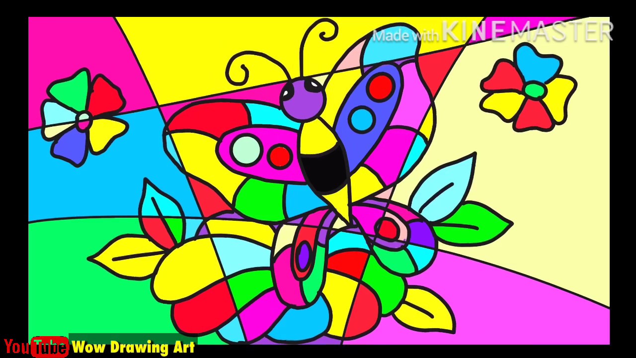 Learn cubism art for kids | Abstract cubism butterfly drawing ...