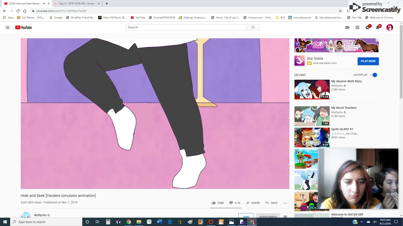 being terrired from watching wolfiechu - YouTube