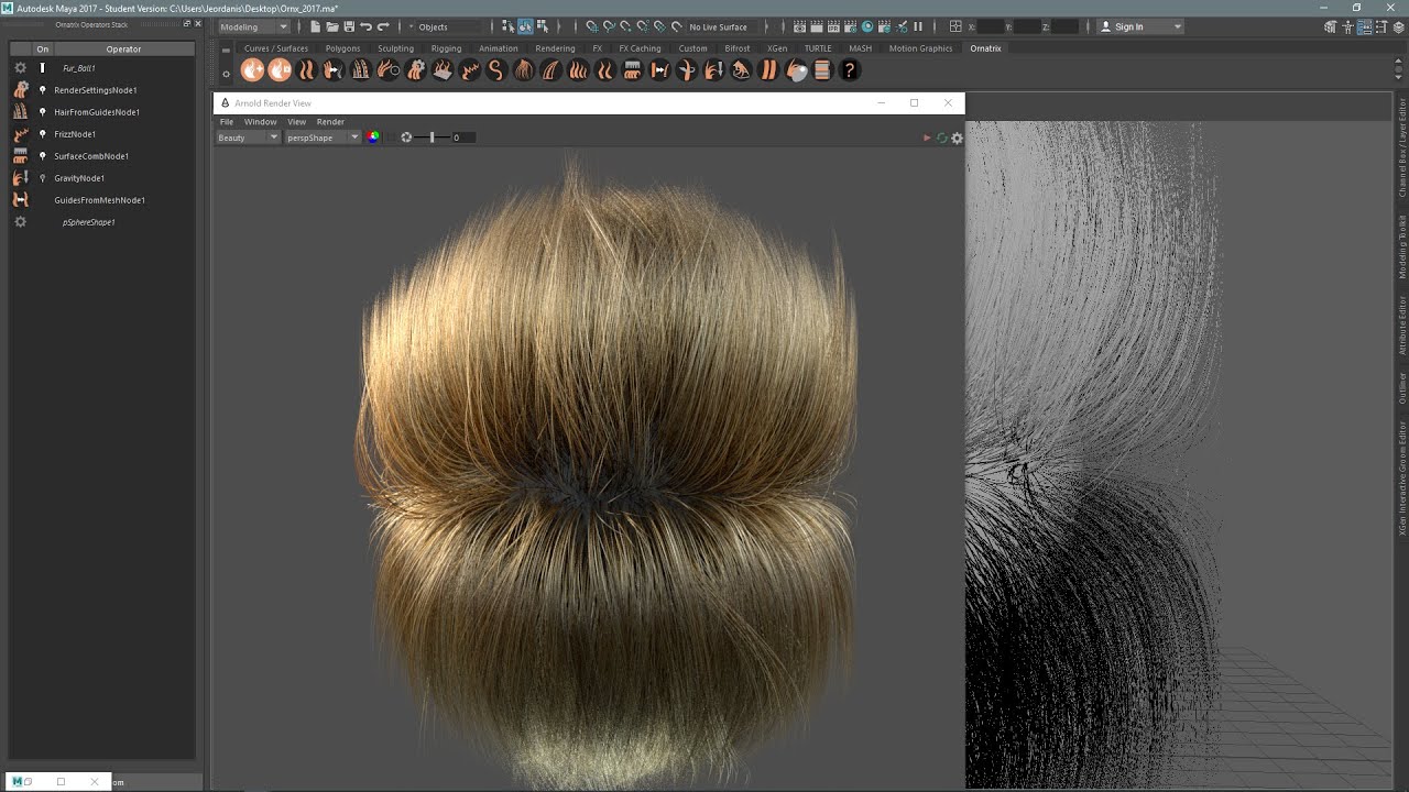 Ornatrix hair for maya - tappna