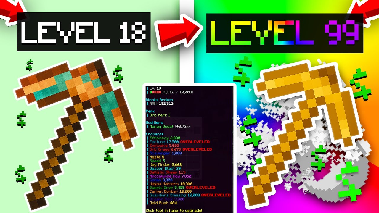 MAXING OUT MY *OP* PICKAXE!!! (BEDROCK/JAVA) | OP Legends Prison #6 ...
