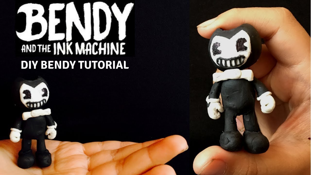 DIY Bendy from "bendy and the ink machine" - clay tutorial - YouTube