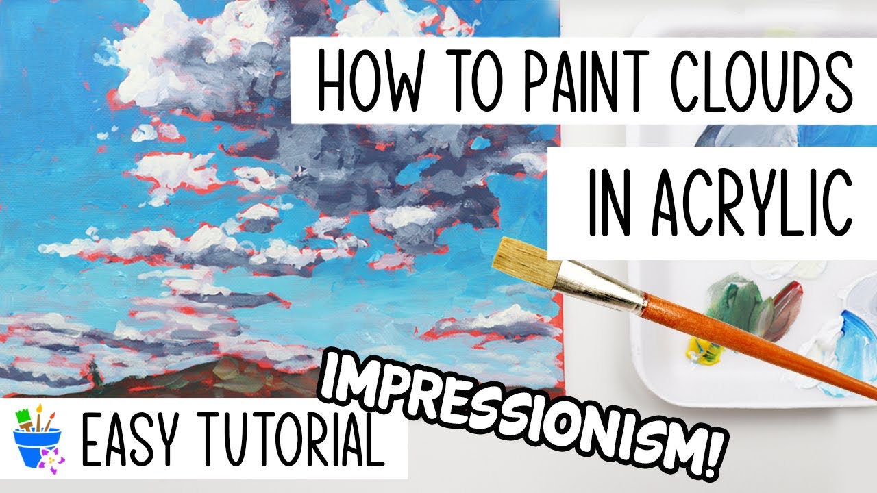 How to Paint Impressionist Clouds in Acrylic | For Beginners - YouTube