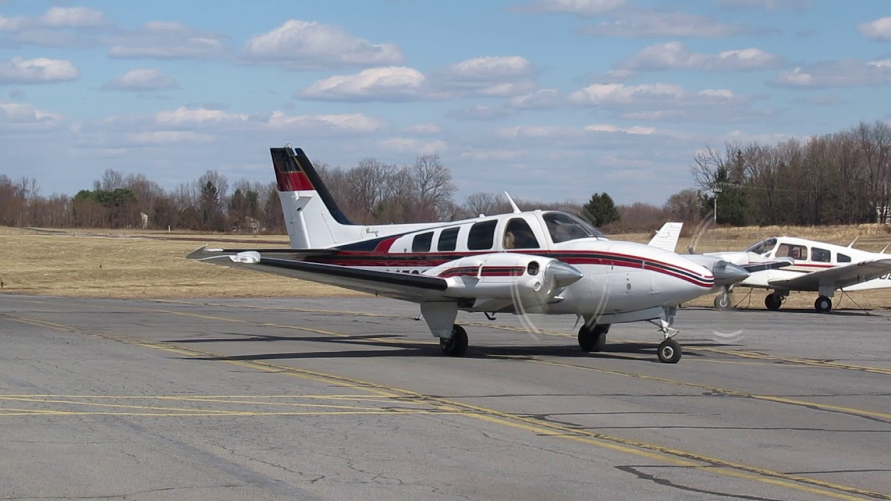 Beechcraft Baron P58 Arriving, Taxi & Shutdown at Doylestown Airport ...